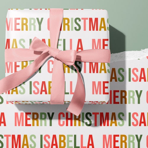 Custom Name Personalized Wrapping Paper Customizable Holiday - Etsy