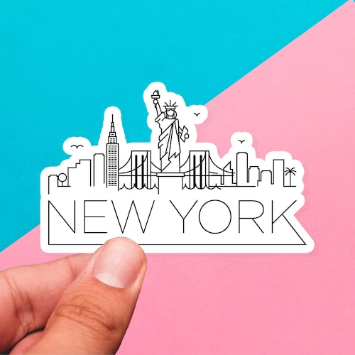 New York City Skyline Sticker NYC State Laptop Stickers - Etsy