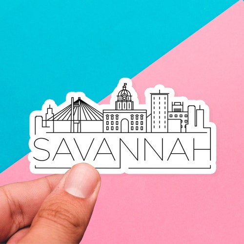 Savannah Georgia Skyline Sticker - Etsy