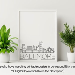 Baltimore Skyline Sticker Maryland Skyline Sticker Baltimore - Etsy
