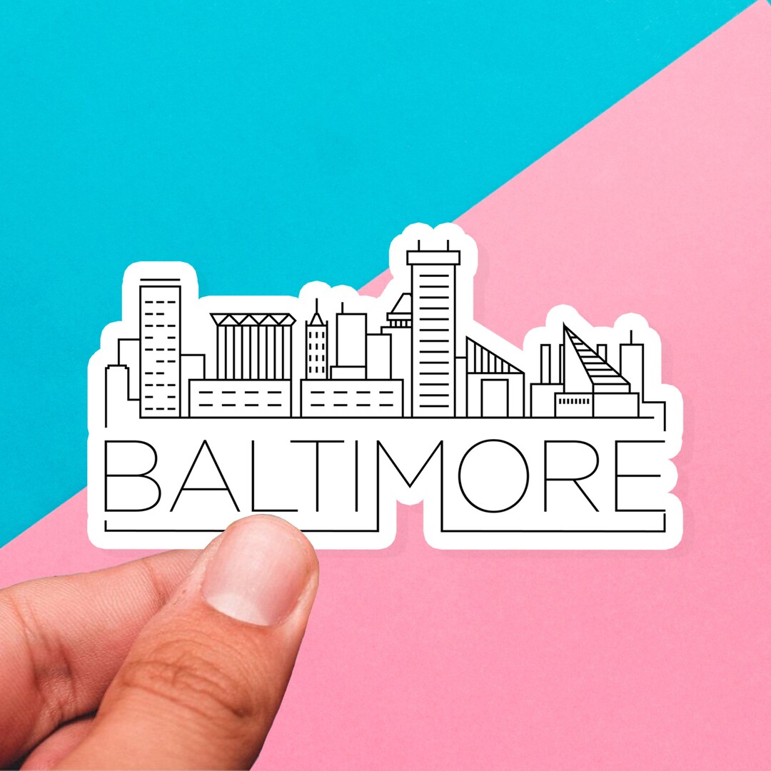 Baltimore Skyline Sticker Maryland Skyline Sticker Baltimore - Etsy