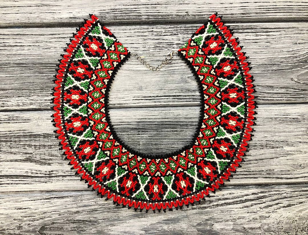 Traditional Ukrainian Bead Sylyanka, Ukrainian Embroidery Ethnic ...