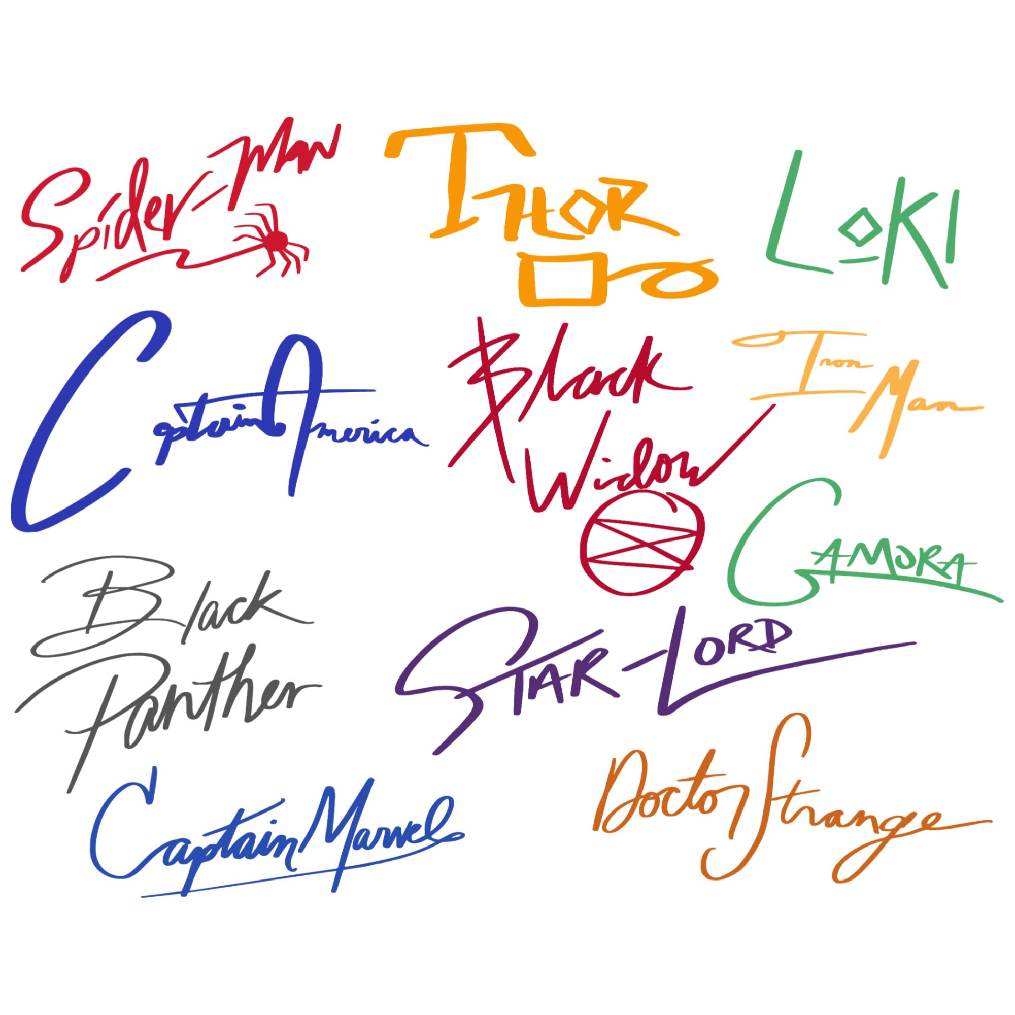 Disney Character Signatures List