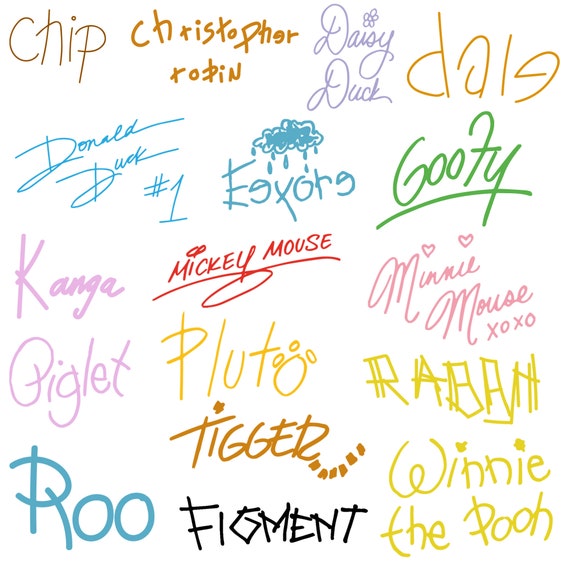Disney Character Signatures