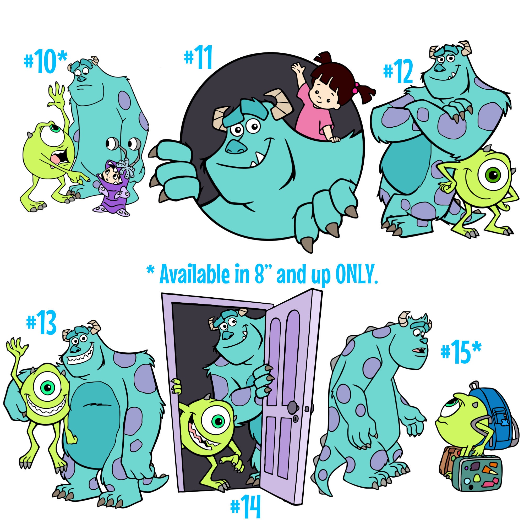 Monsters Inc Vinyl Sticker Series - Etsy