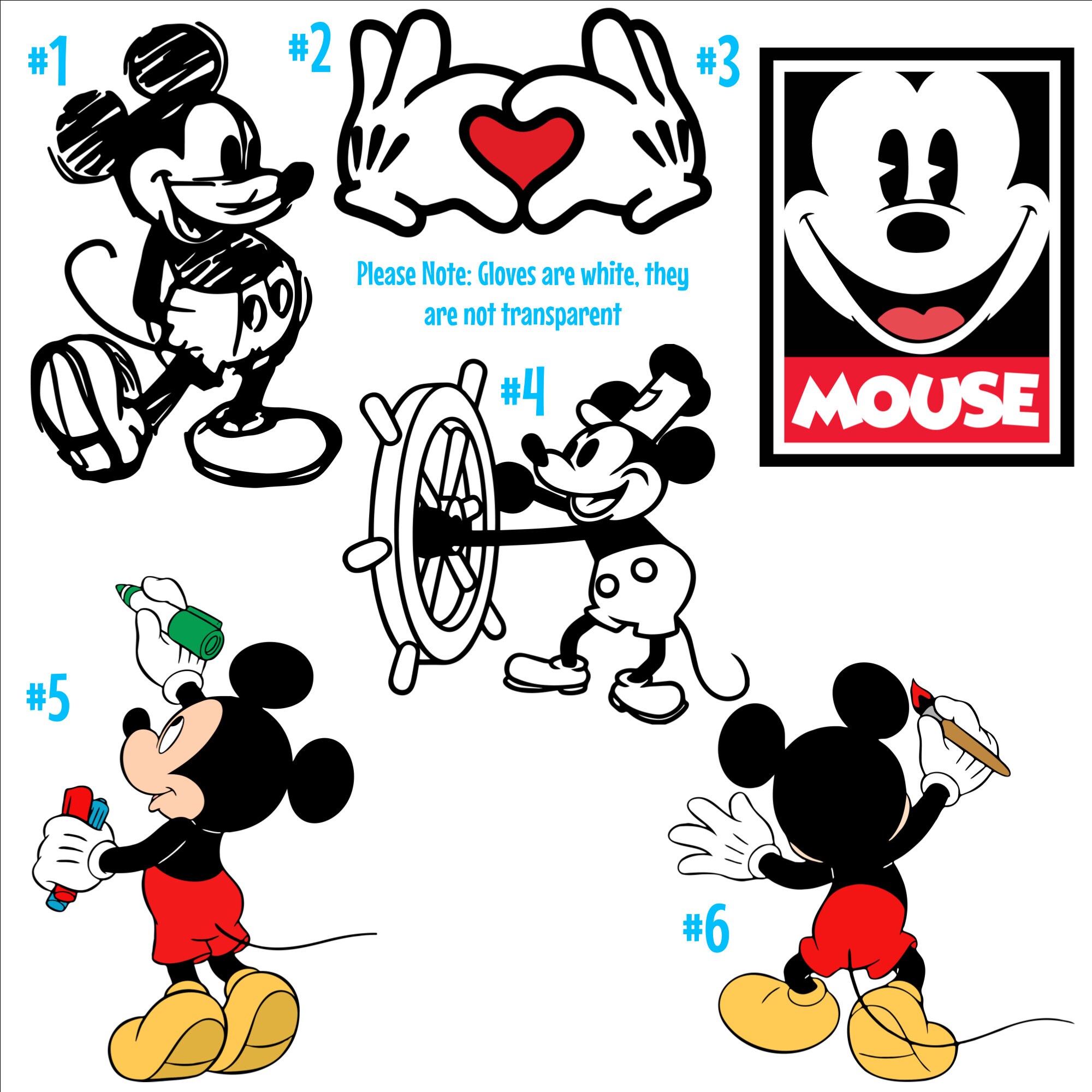 Mickey Mouse Vinyl Sticker Series - Etsy