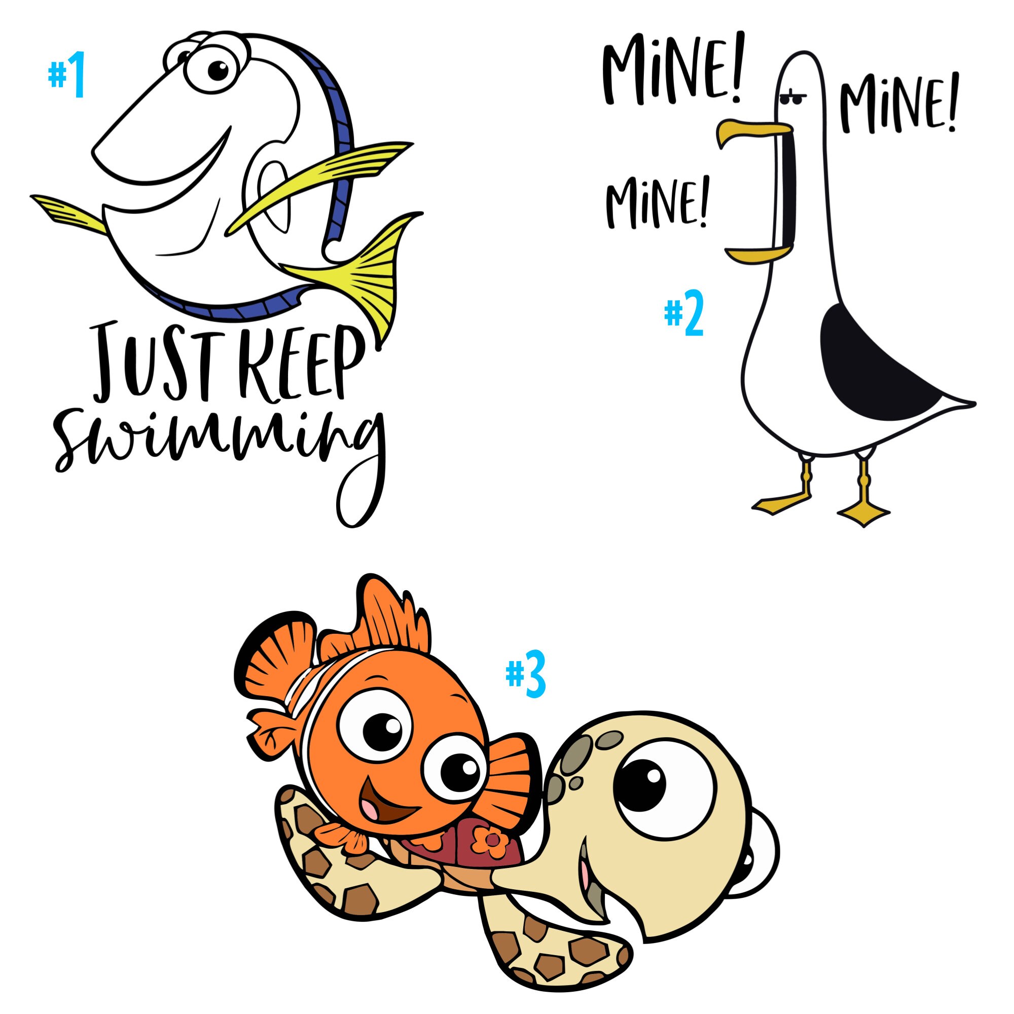 Finding Nemo Vinyl Sticker Series | Etsy
