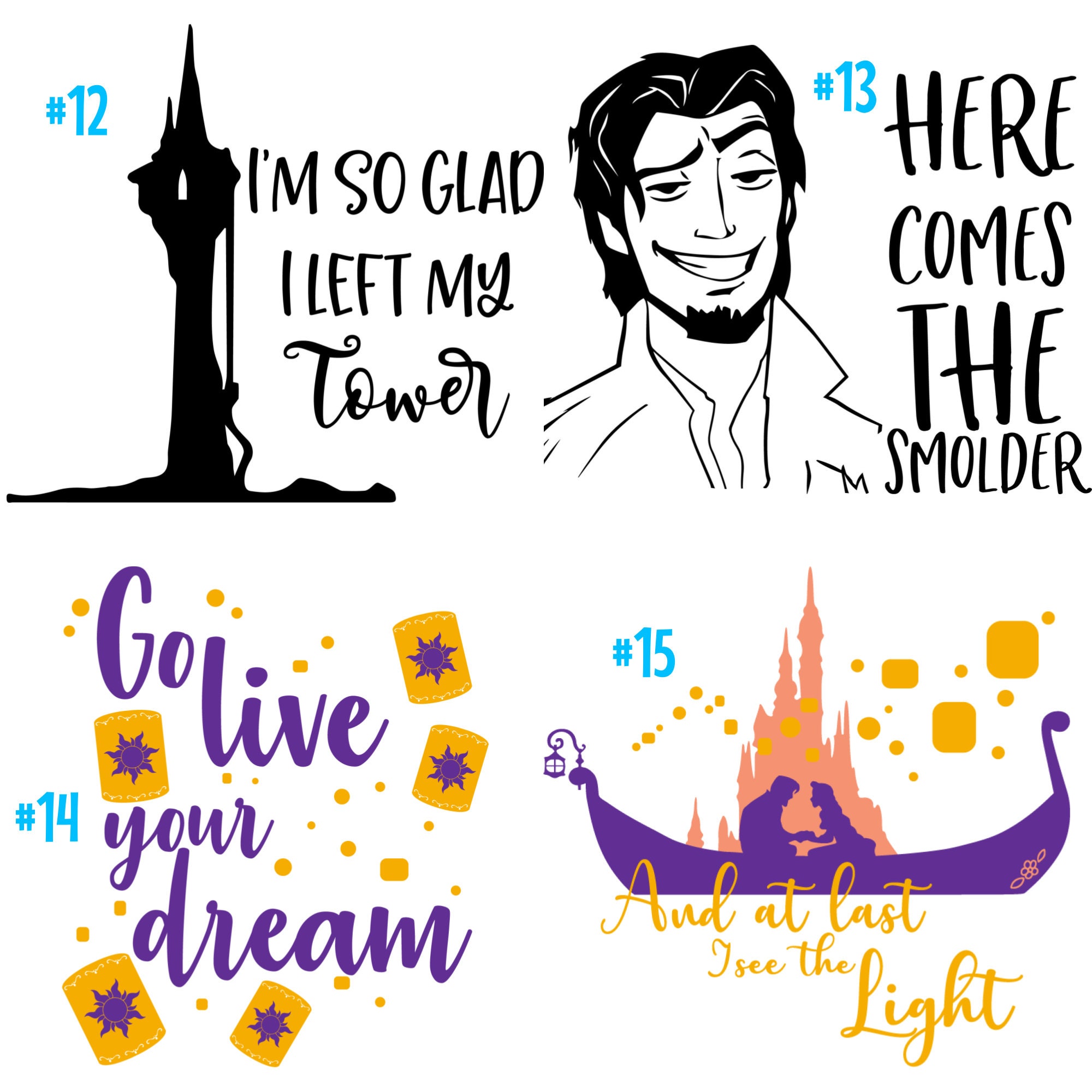 Tangled Vinyl Sticker Series | Etsy