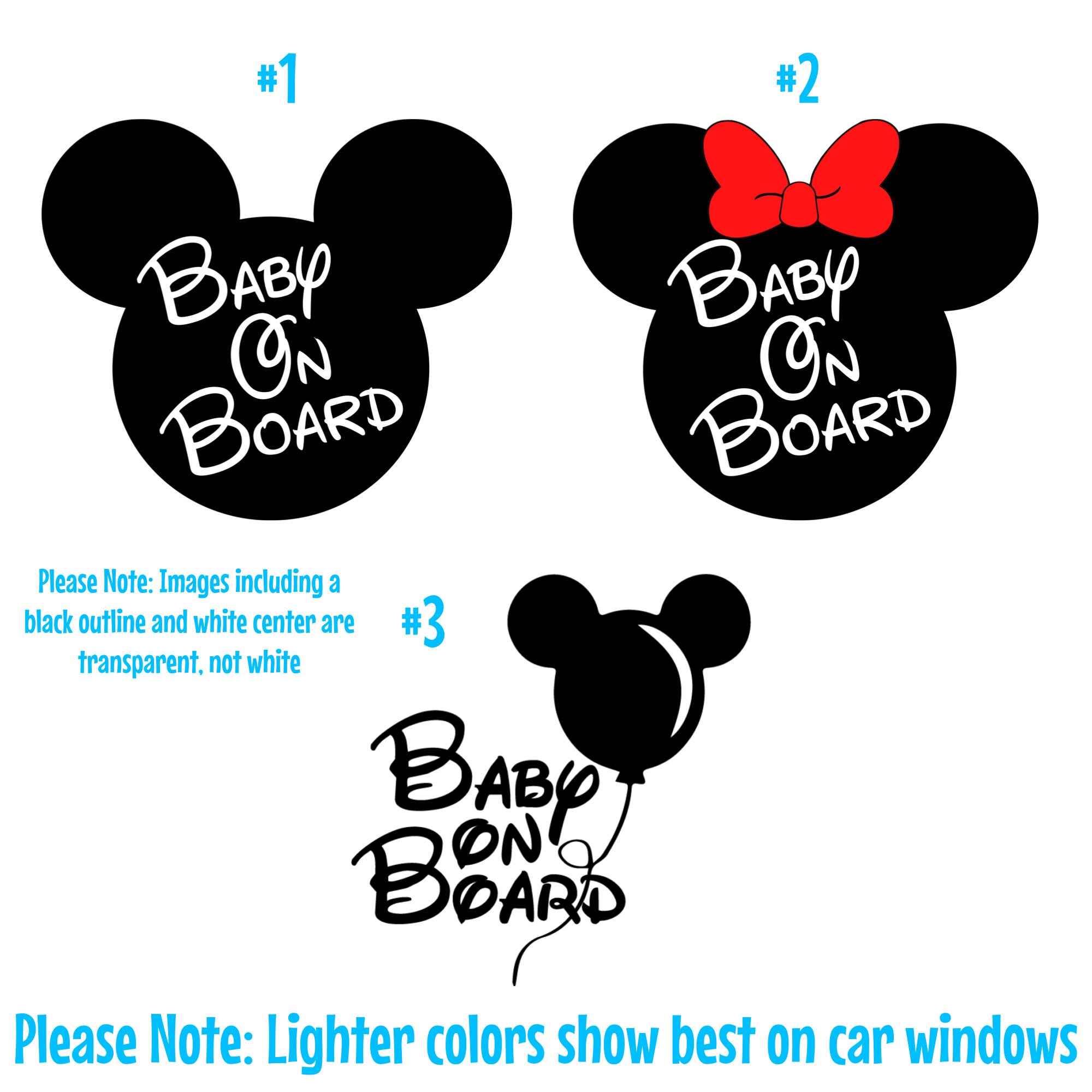 Disney Baby on Board Vinyl Sticker Series - Etsy