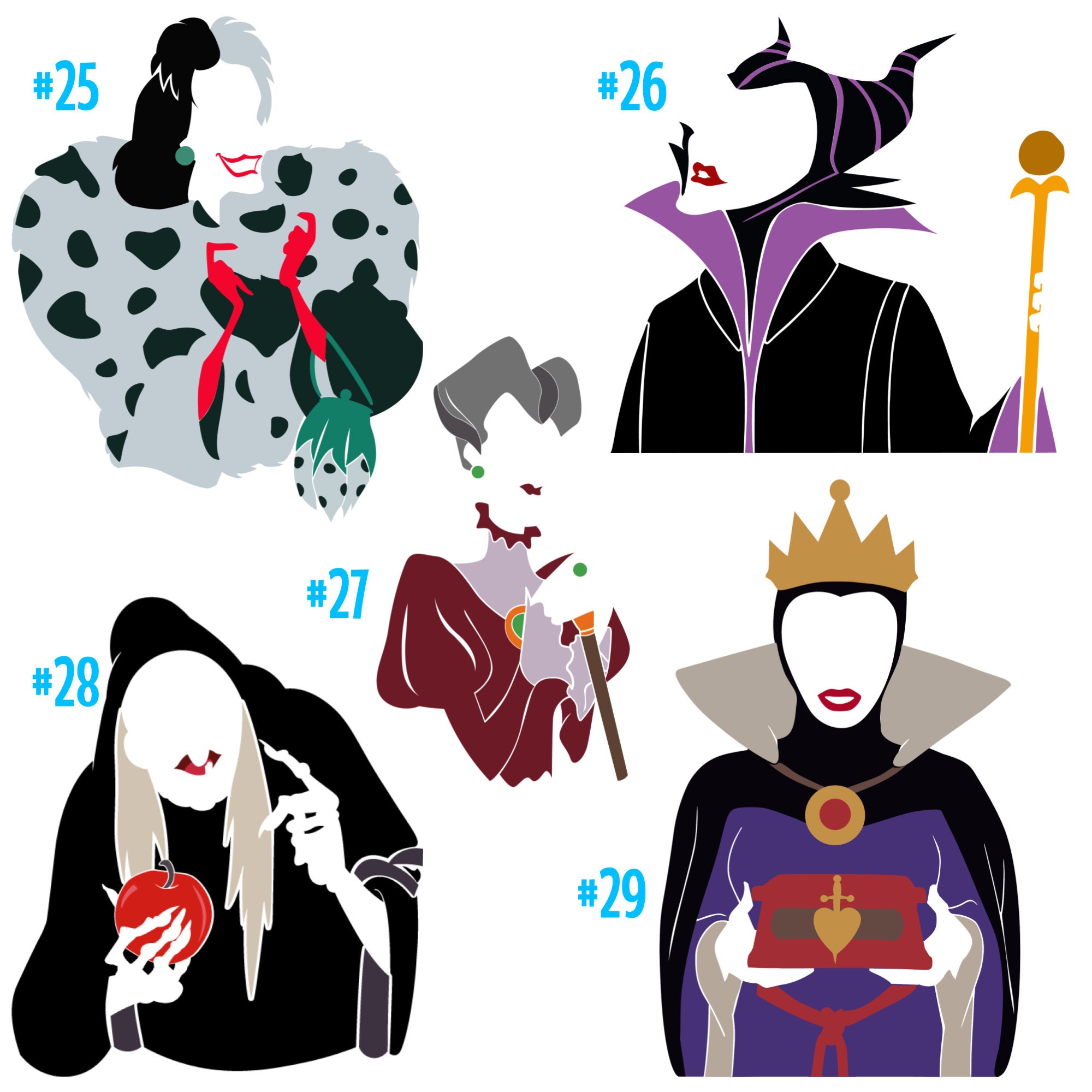 Disney Villain Vinyl Sticker Series | Etsy