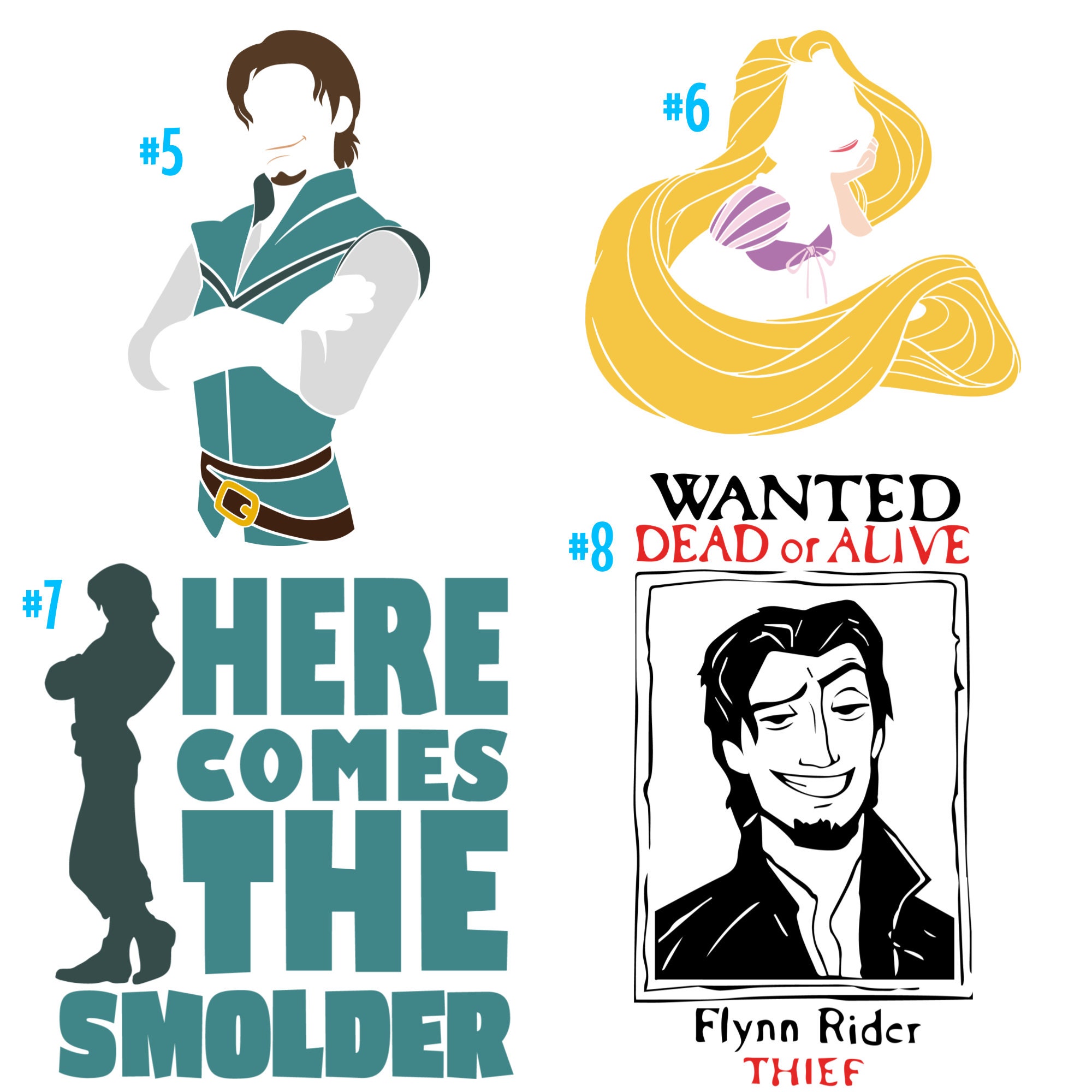 Tangled Vinyl Sticker Series | Etsy