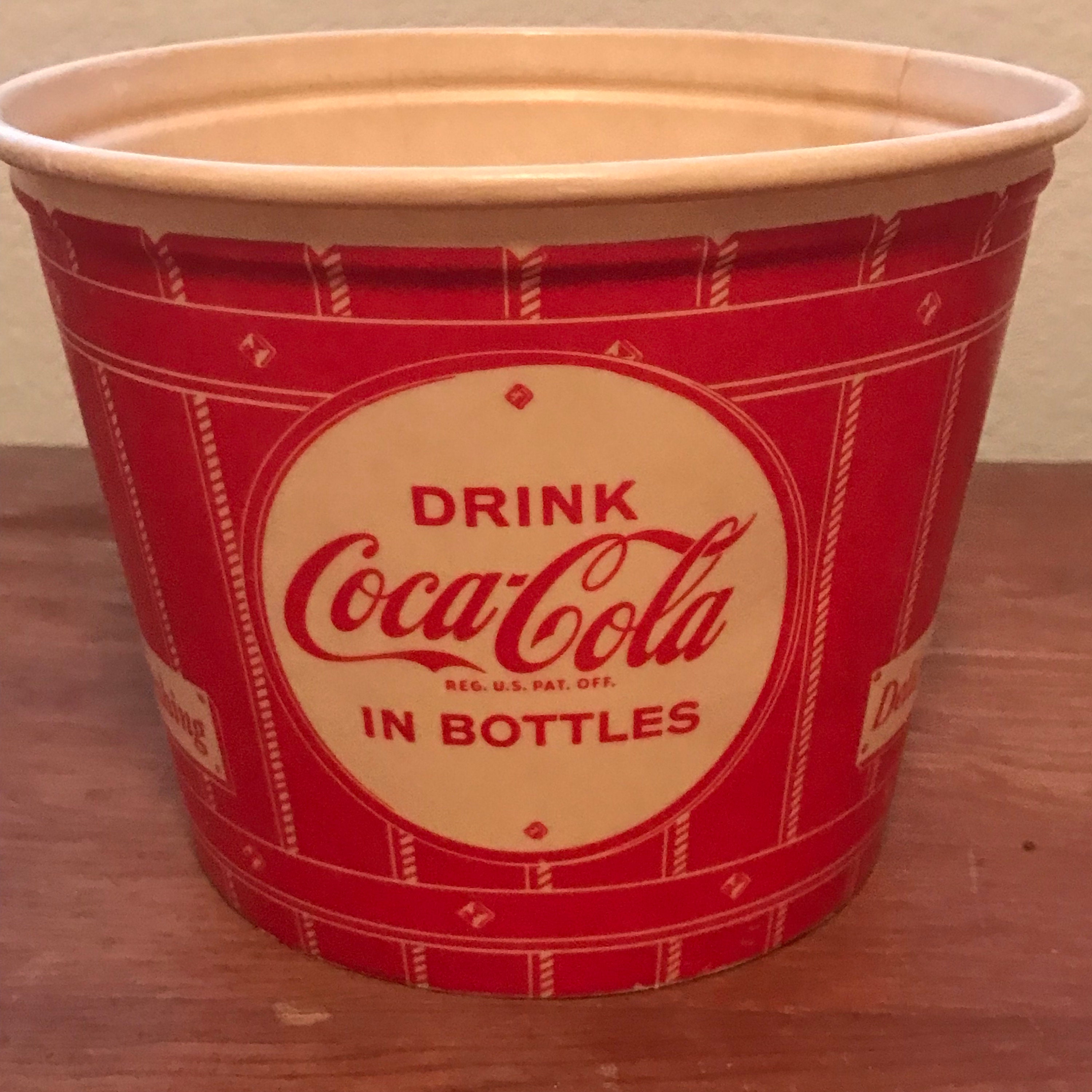 Vintage Coca-cola Waxed Cardboard Ice Bucket - Etsy