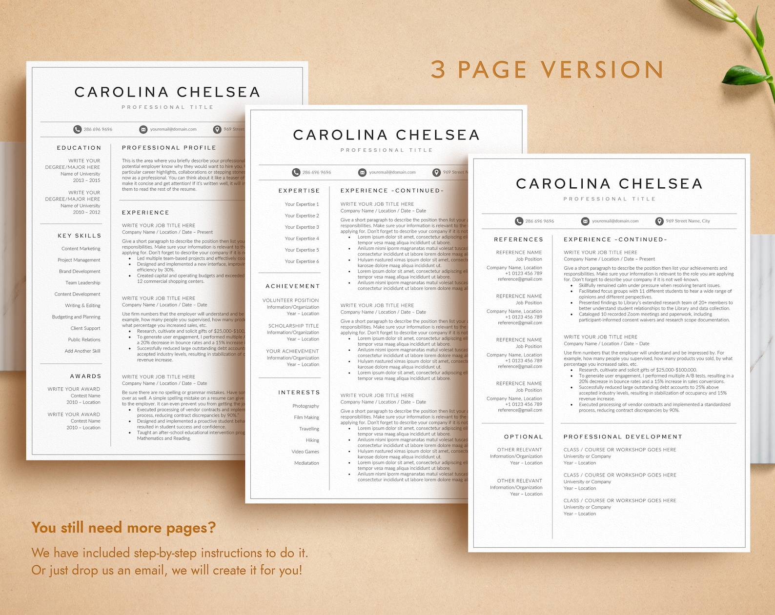 Resume CV Template BUNDLE 3 Best Selling Resume Templates - Etsy