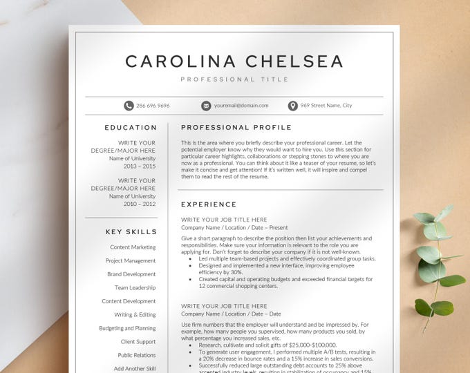Modern Firefighter Resume Template - Etsy