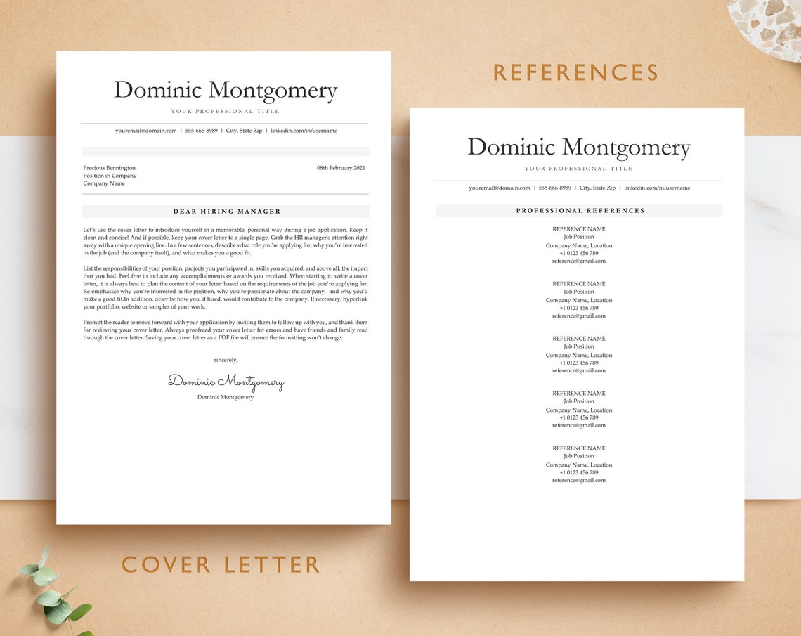 ATS Friendly Resume Template for Word, Pages, Google Docs, ATS ...