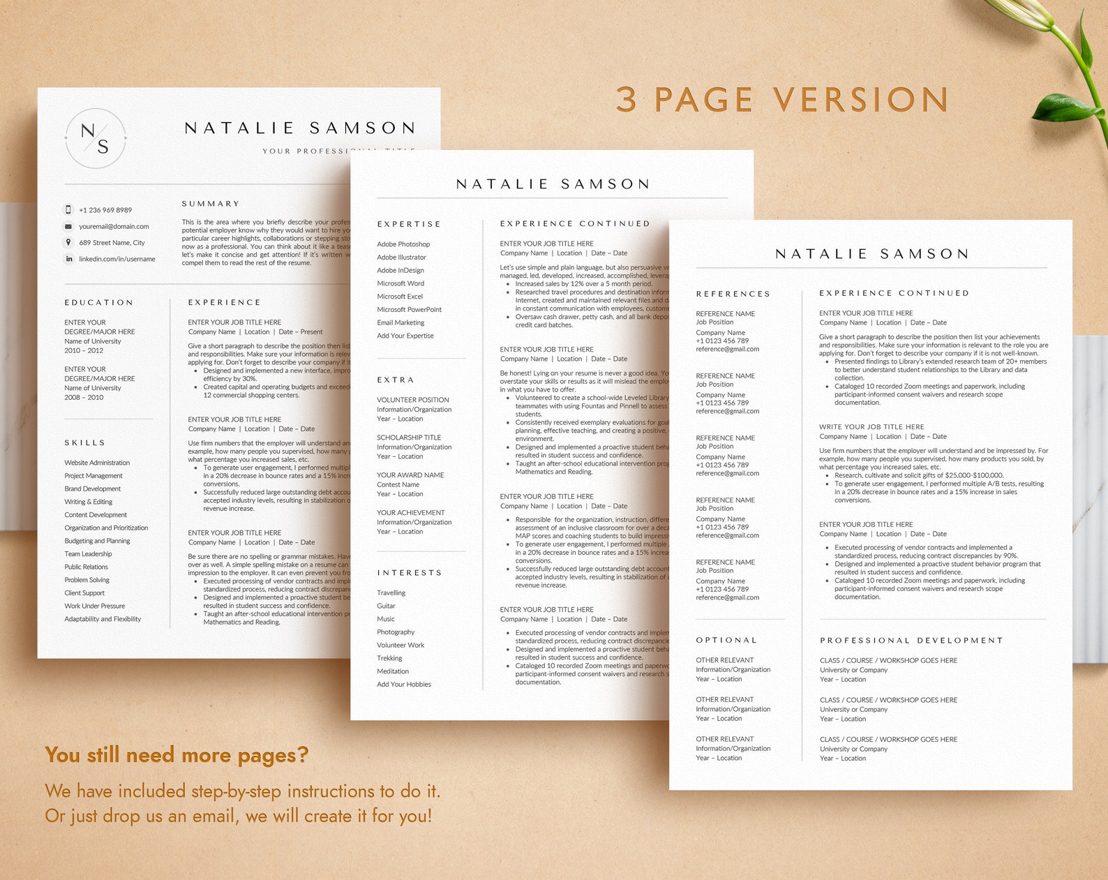 Monogram Resume Template, CV Template | Professional Resume Template ...
