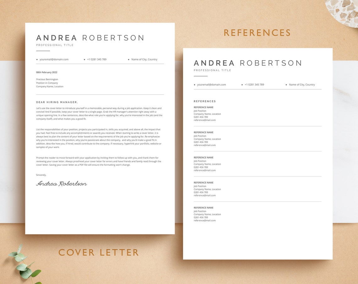 ATS Resume Template for Word Pages Google Docs ATS - Etsy