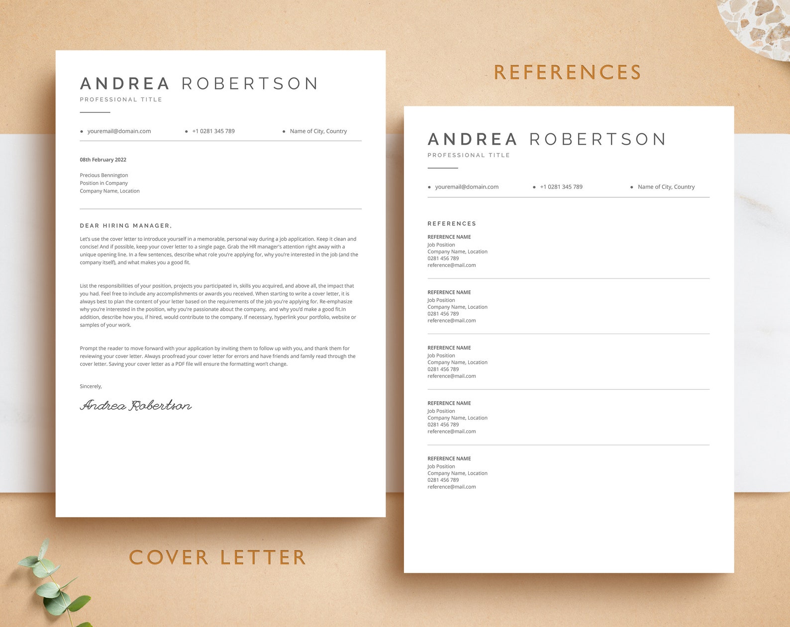 ATS Resume Template for Word, Pages, Google Docs, ATS Optimized Resume ...