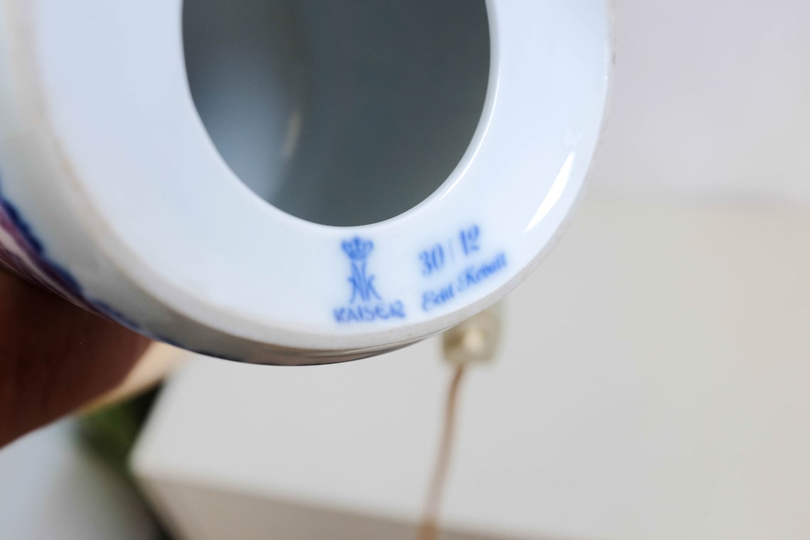 1960s Kaiser Echt Kobalt Vintage German Ceramic Table Lamp - Etsy