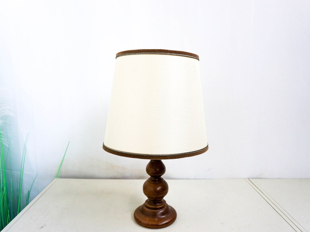 1960s Oak Wood Table Lamp, Very Rare Vintage Table Lamp 60s, Table Lamp ...