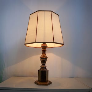 1960s Oak Wood Table Lamp, Very Rare Vintage Table Lamp 60s, Table Lamp ...