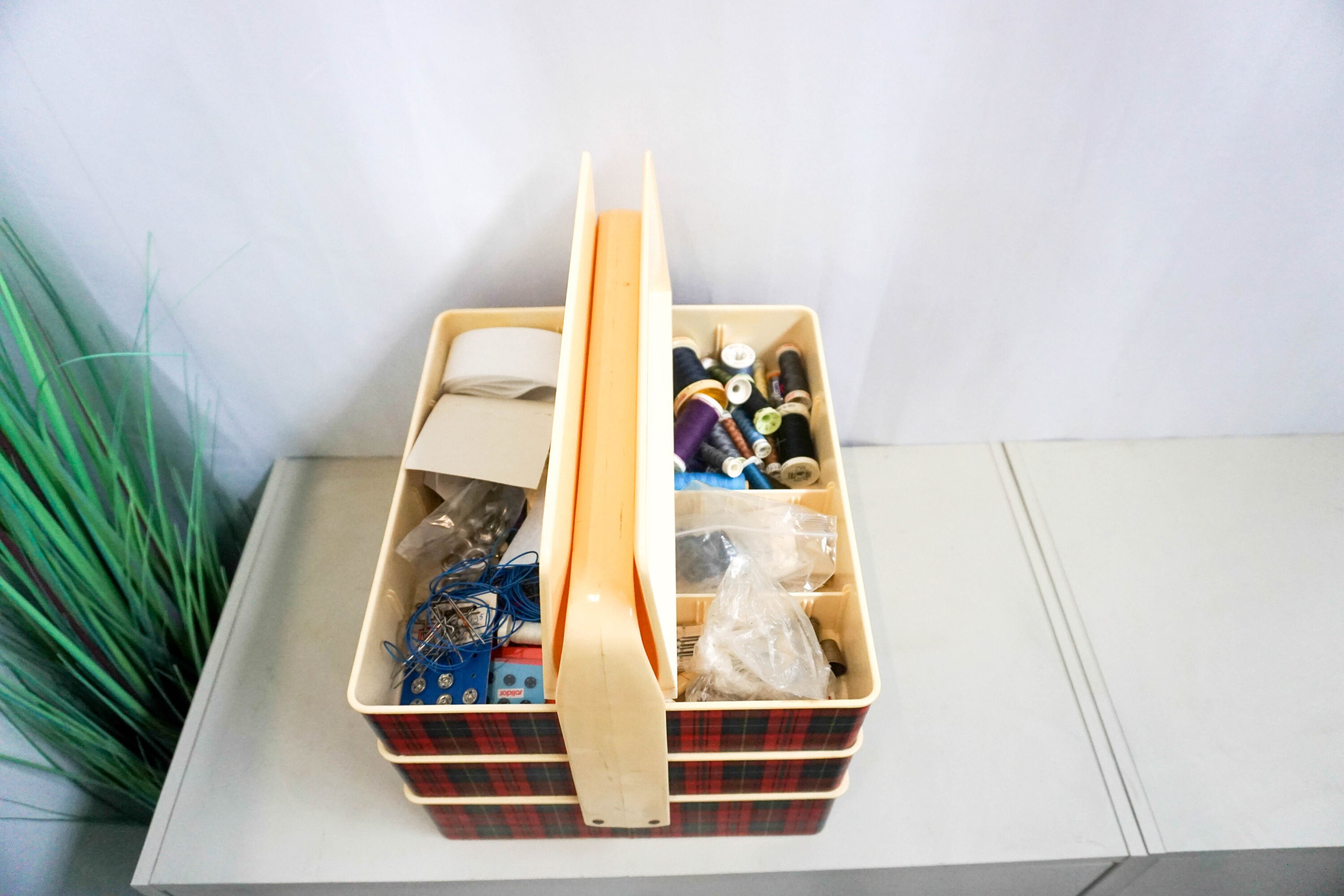 1960s Vintage Plastic Sewing Box, Midcentury Modern, Knitting Box ...