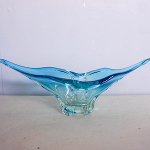 Murano Glass Bowl, Light Blue, Crystal, Handmade, Italian, Italy - Etsy