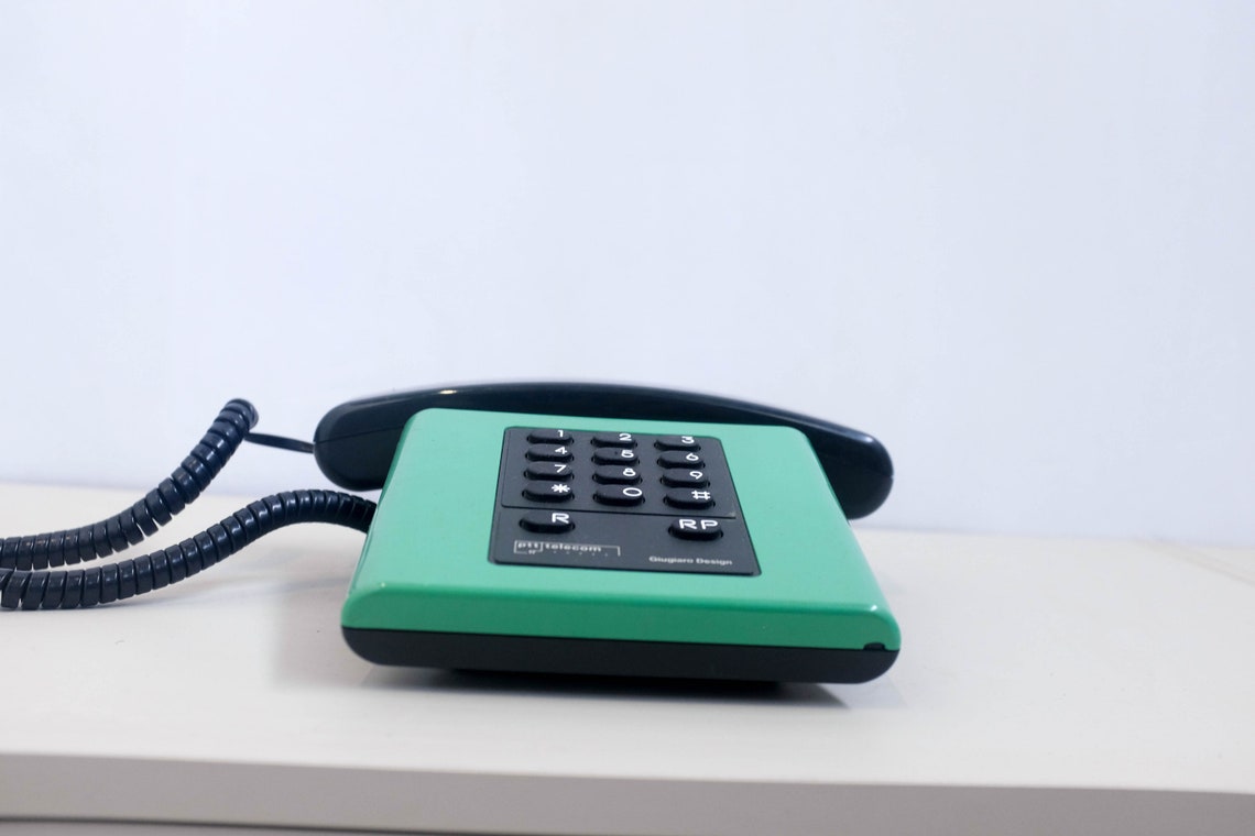 1990s Ptt Telecom, Green and Black, Italian Design, Phone, Giugiaro ...