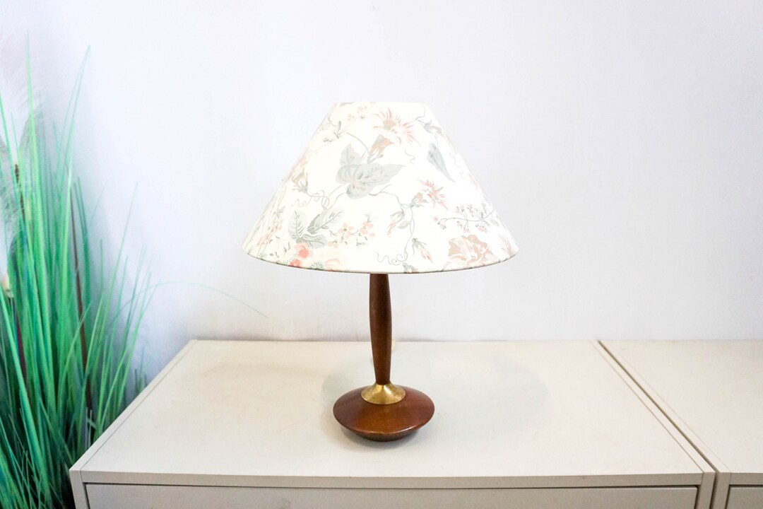 1960s Denmark, Teak Wood Table Lamp, Very Rare Vintage Table Lamp 60s ...