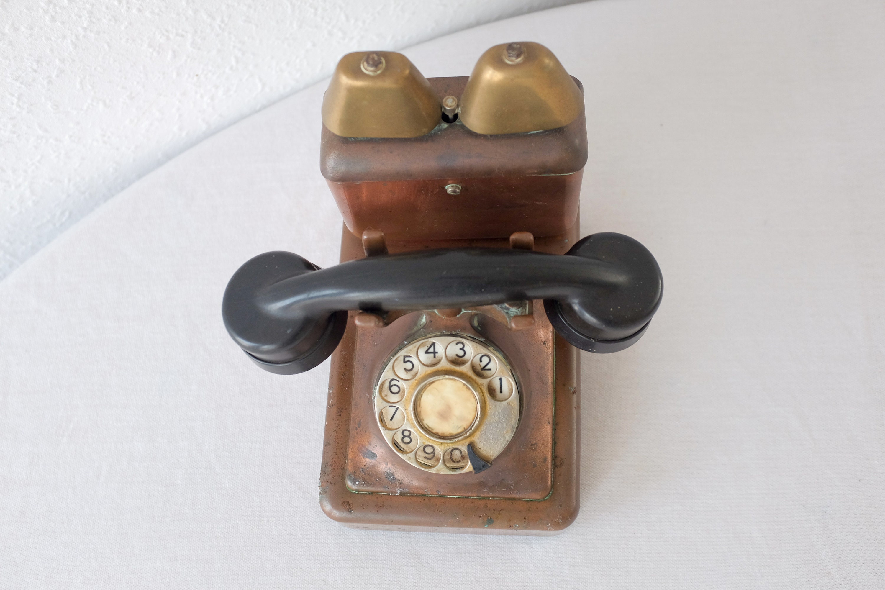 Rare Original Phone 1930s ART DECO Design Copper Table Desk | Etsy