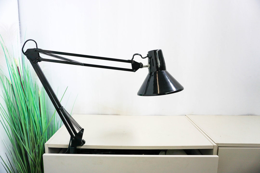 1960s Denmark Mid Century Black Architect Lamp, Vintage Desk Lamp ...