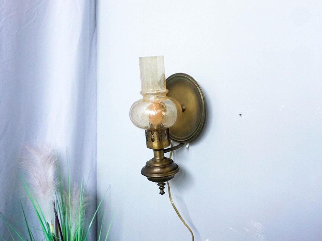 1950s Wall Mounted Lamp, Dutch Lighting, Smokey Gray Glass, Wall Lamp ...