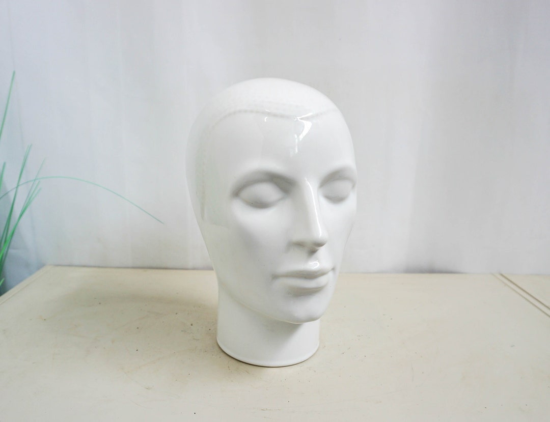 White Ceramic Head Mannequin,dutch Design, Delft White, Androgynous ...
