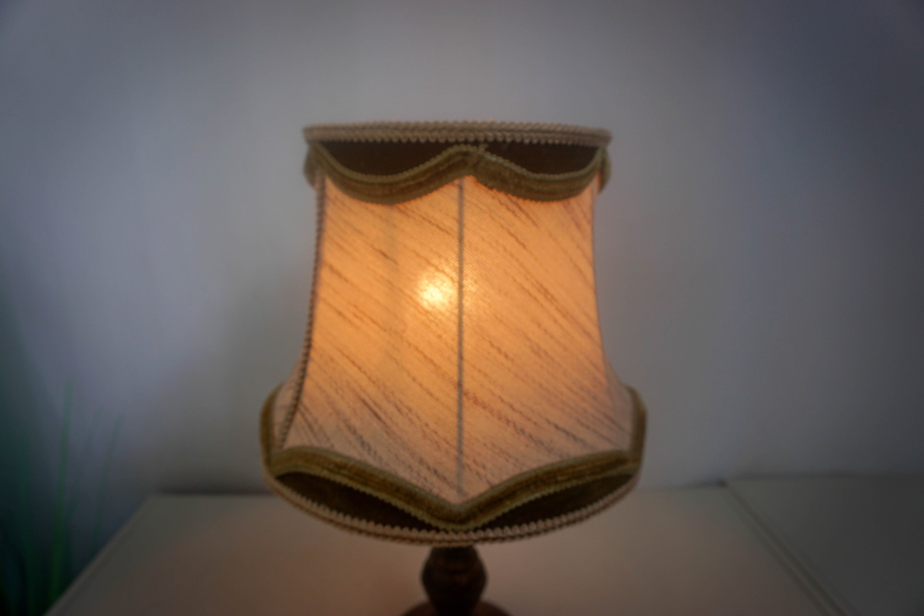 1960s Oak Wood Table Lamp, Very Rare Vintage Table Lamp 60s, Table Lamp ...