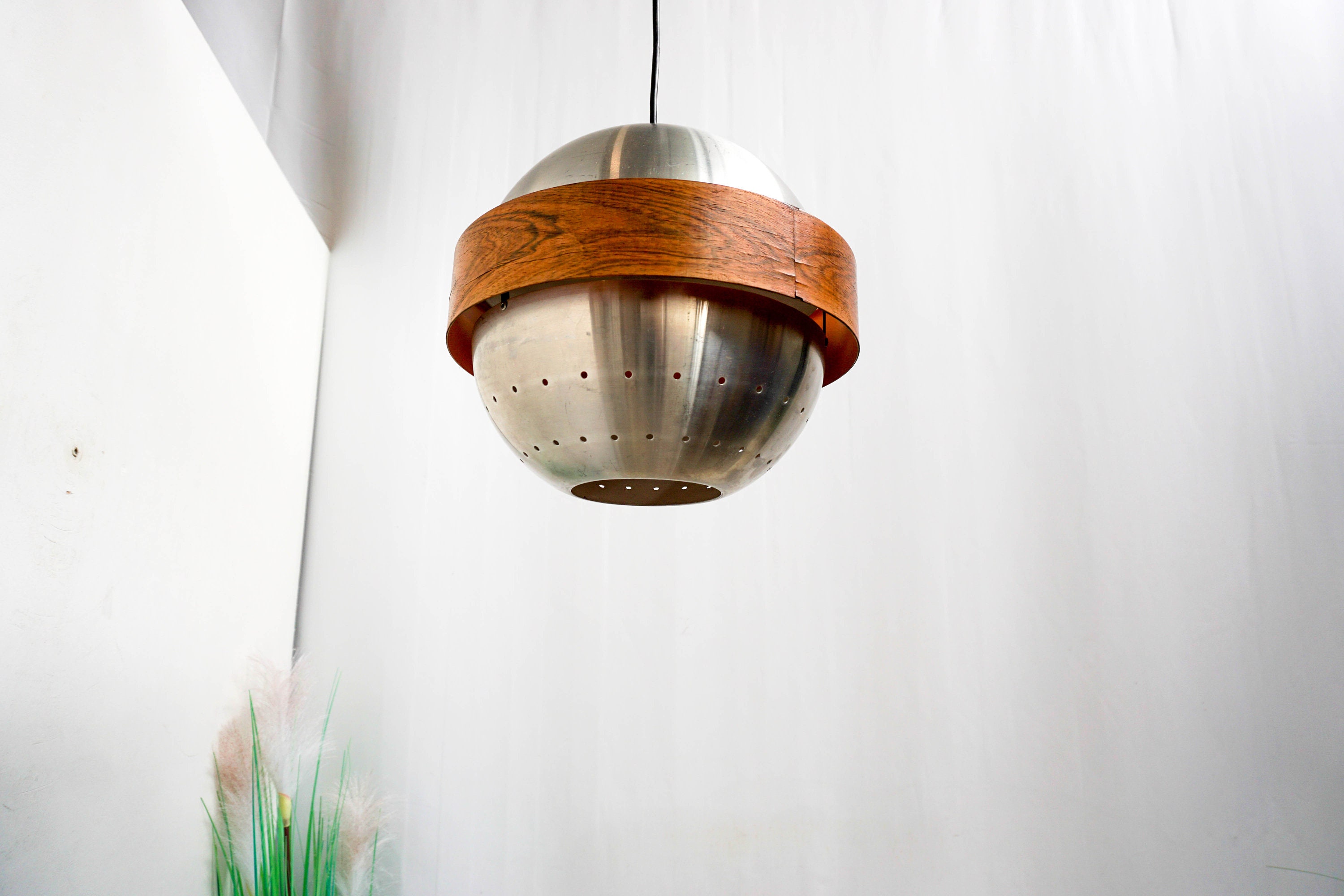1960s, Dijkstra Lamps, Space Age Design, Brushed Aluminum, Wood Veneer ...