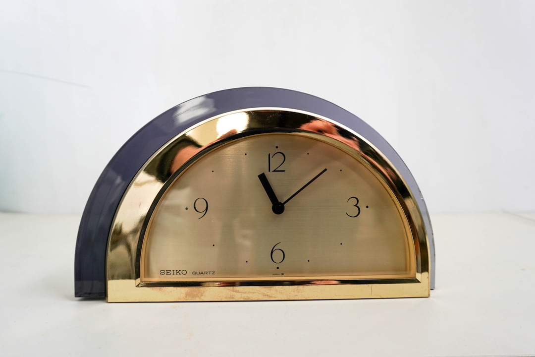 1990s Seiko Mantle Clock, Quartz, Battery Operated, Gold Tone, Mid ...