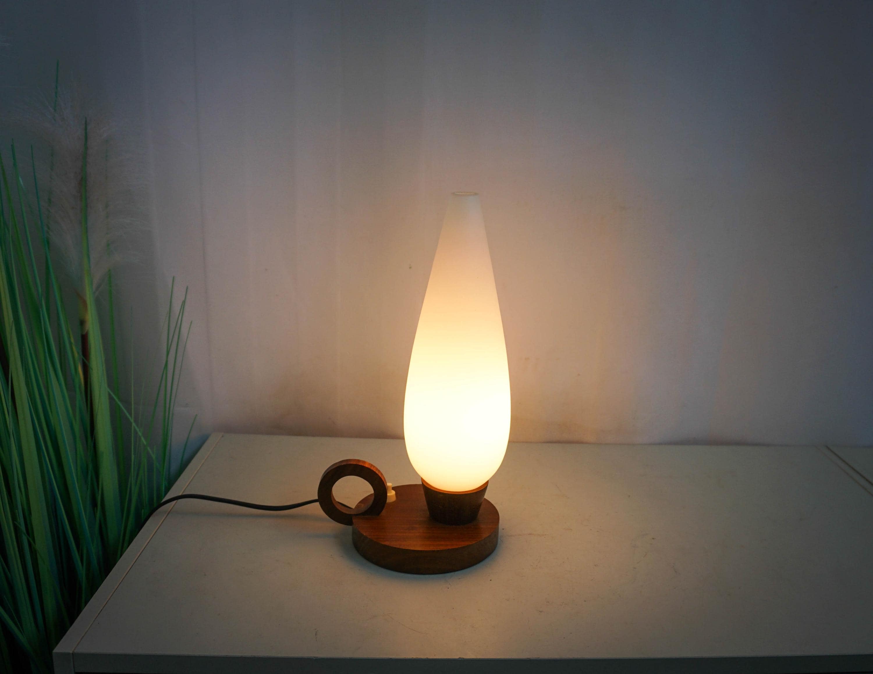 Teak Wooden Table Lamp, Very Rare Vintage Table Lamp 60s, Table Lamp ...