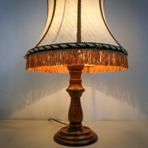 1960s Oak Wood Table Lamp, Very Rare Vintage Table Lamp 60s, Table Lamp ...