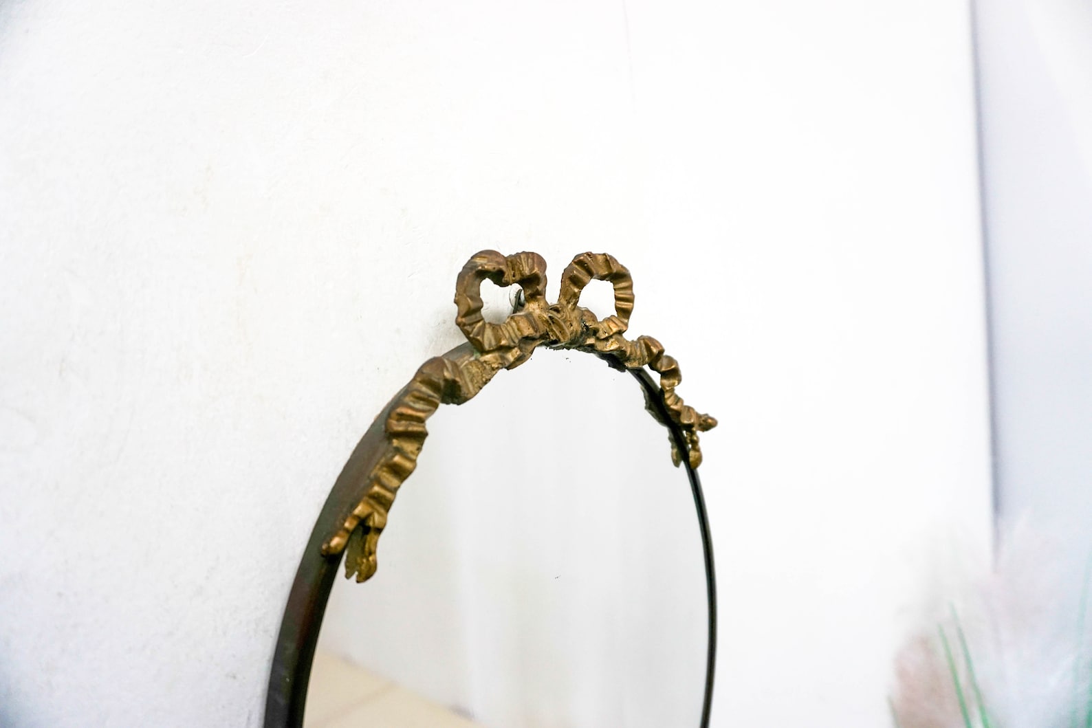 Small Art Nouveau Brass Mirror - Etsy