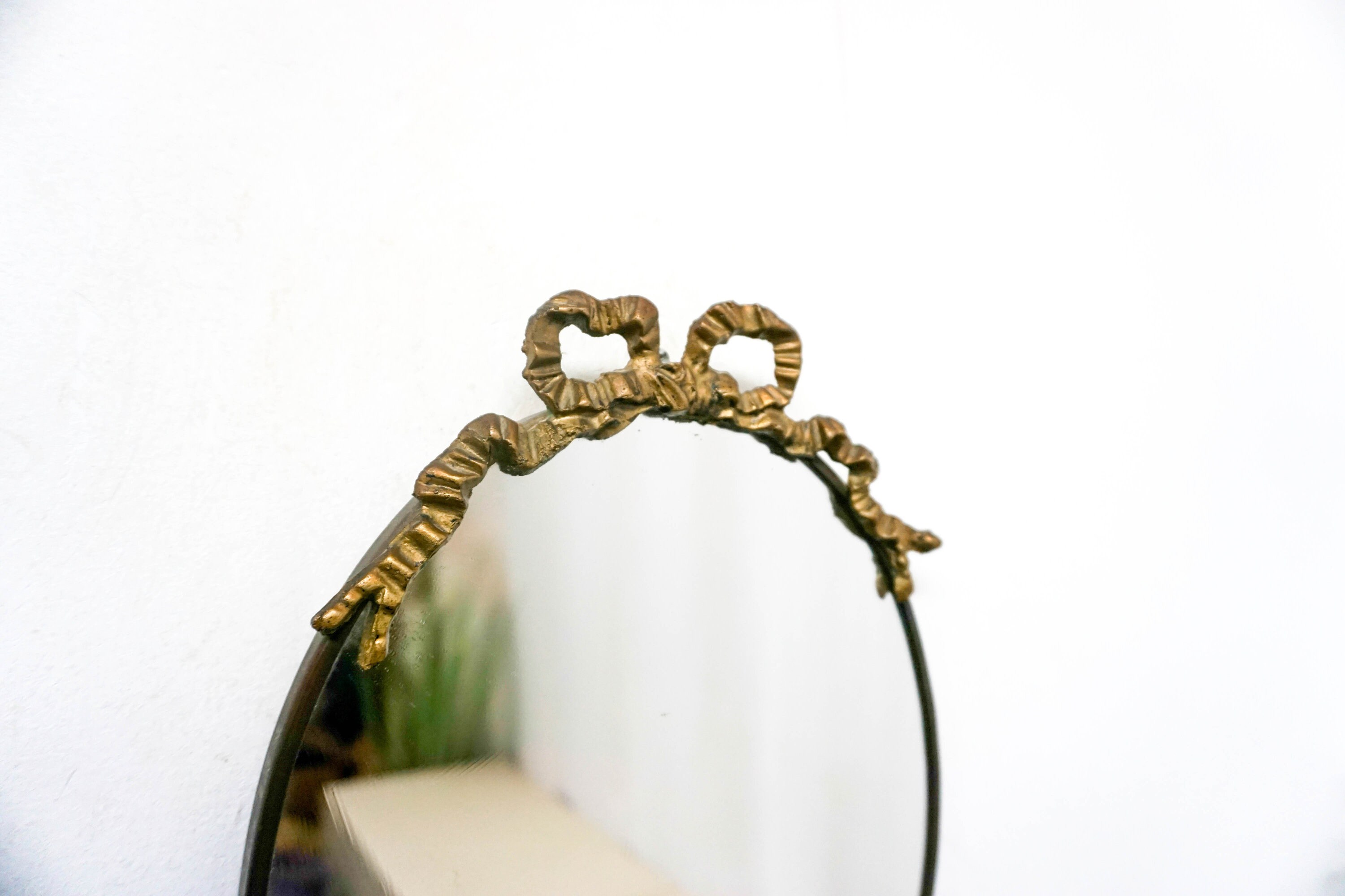 Small Art Nouveau Brass Mirror - Etsy