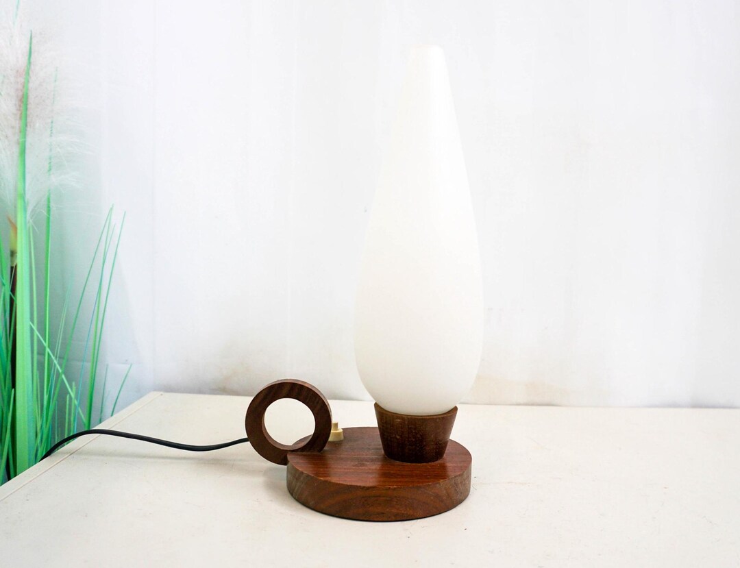 Teak Wooden Table Lamp, Very Rare Vintage Table Lamp 60s, Table Lamp ...