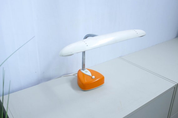 Desk Lamp From National Matsushita Japan 1970s Chrome Orange White Etsy