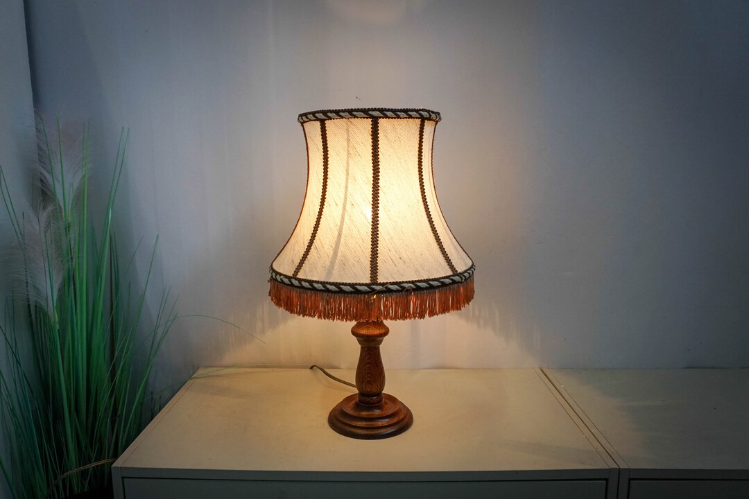 1960s Oak Wood Table Lamp, Very Rare Vintage Table Lamp 60s, Table Lamp ...