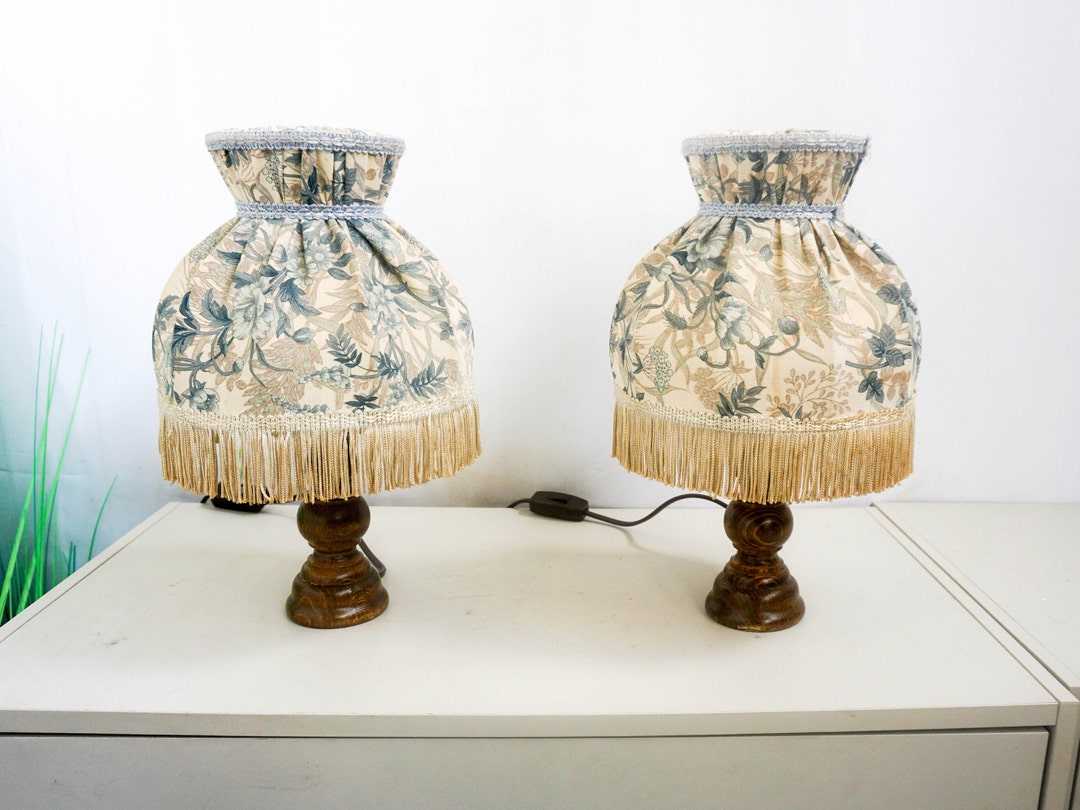 A Set of 1960s Wood Table Lamp, Very Rare Vintage Table Lamp 60s, Table ...