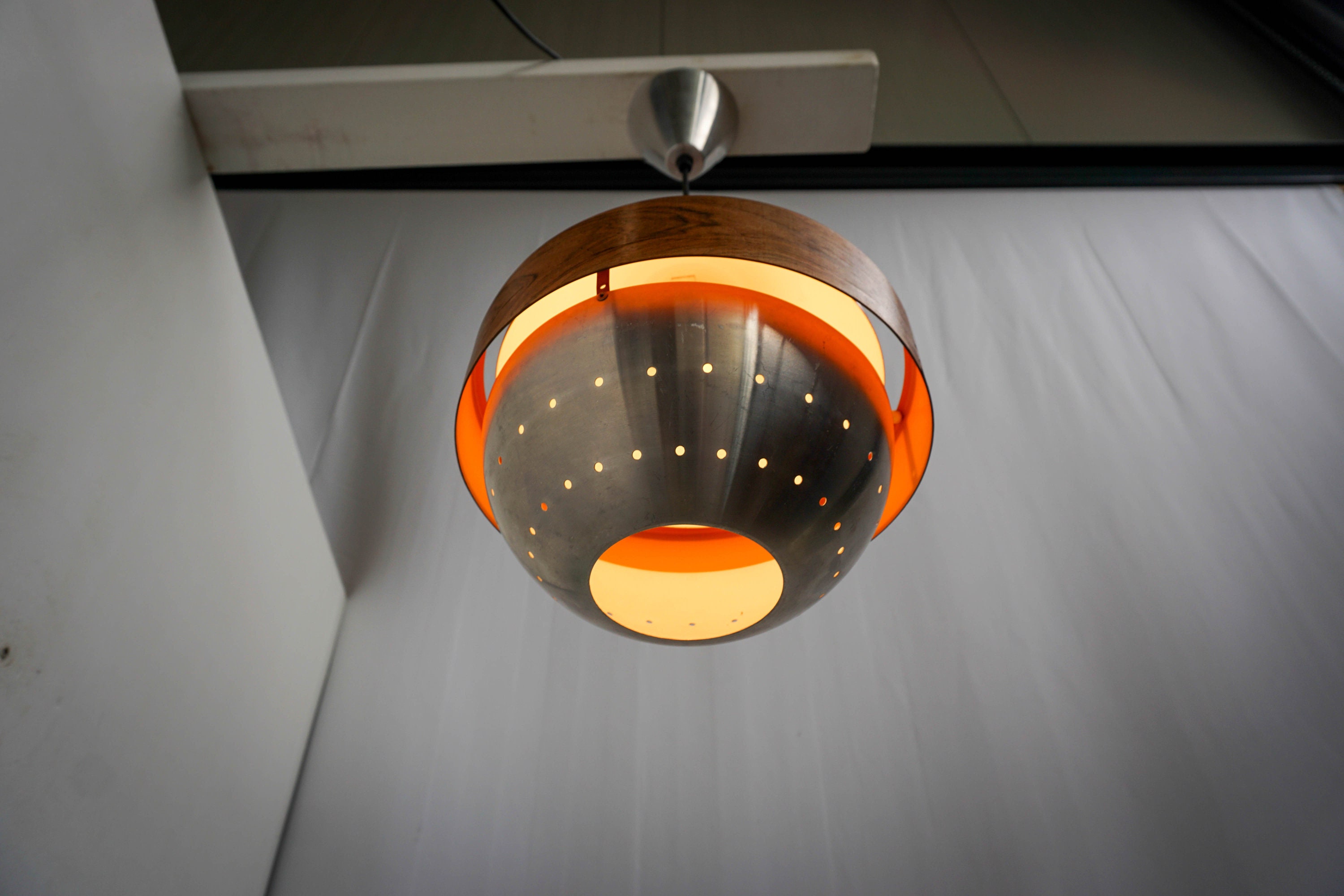 1960s, Dijkstra Lamps, Space Age Design, Brushed Aluminum, Wood Veneer ...
