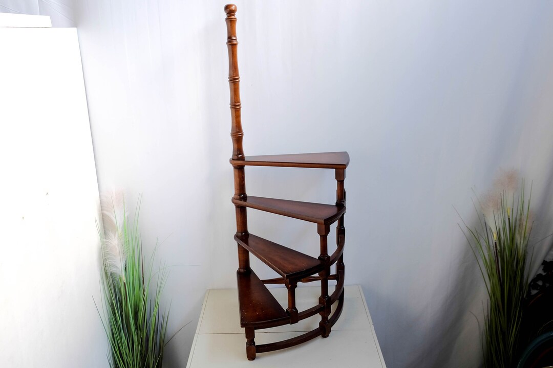 Vintage Wooden Library Staircase, Spiral Stairs, 1960s - Etsy