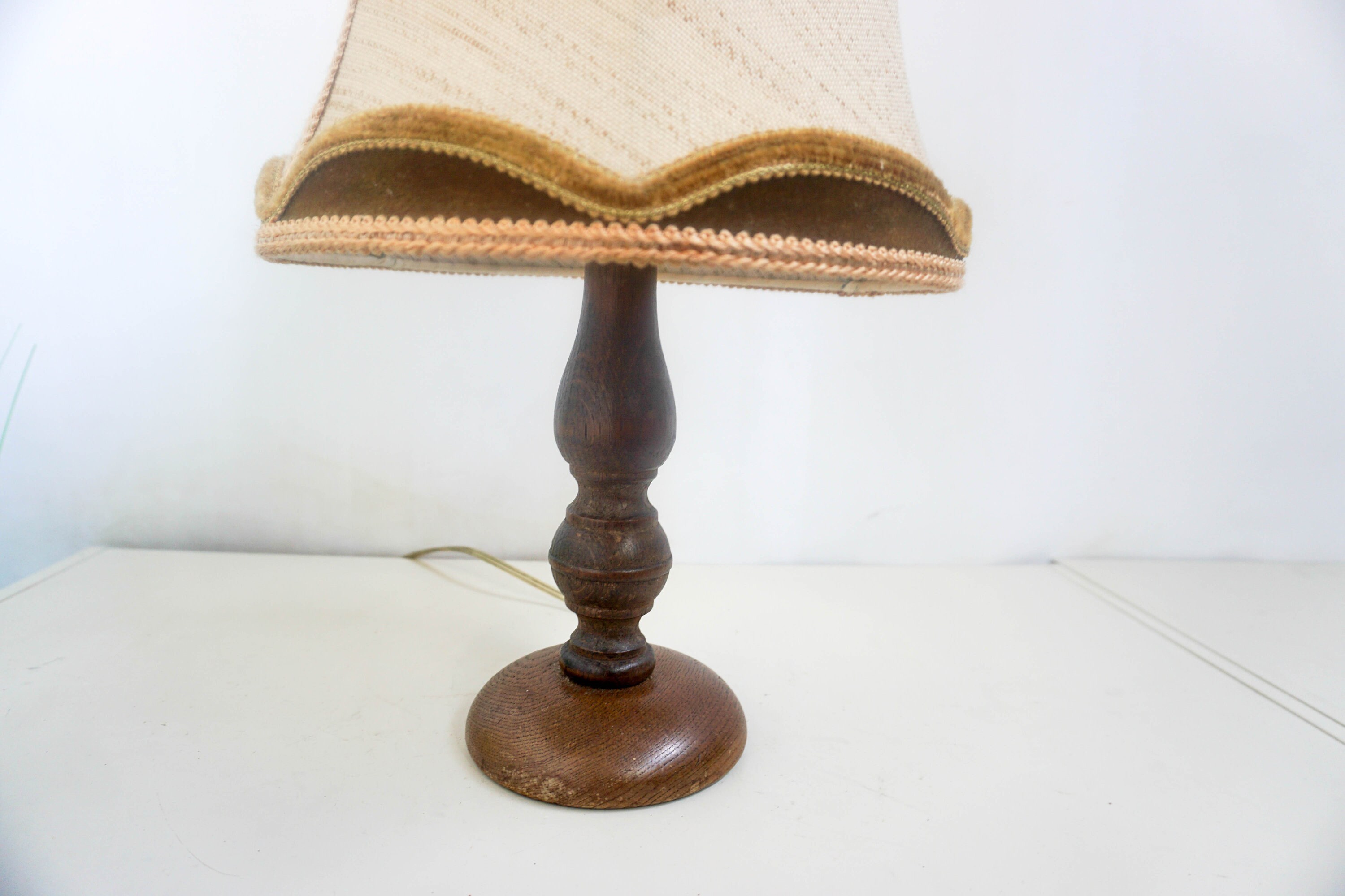 1960s Oak Wood Table Lamp, Very Rare Vintage Table Lamp 60s, Table Lamp ...