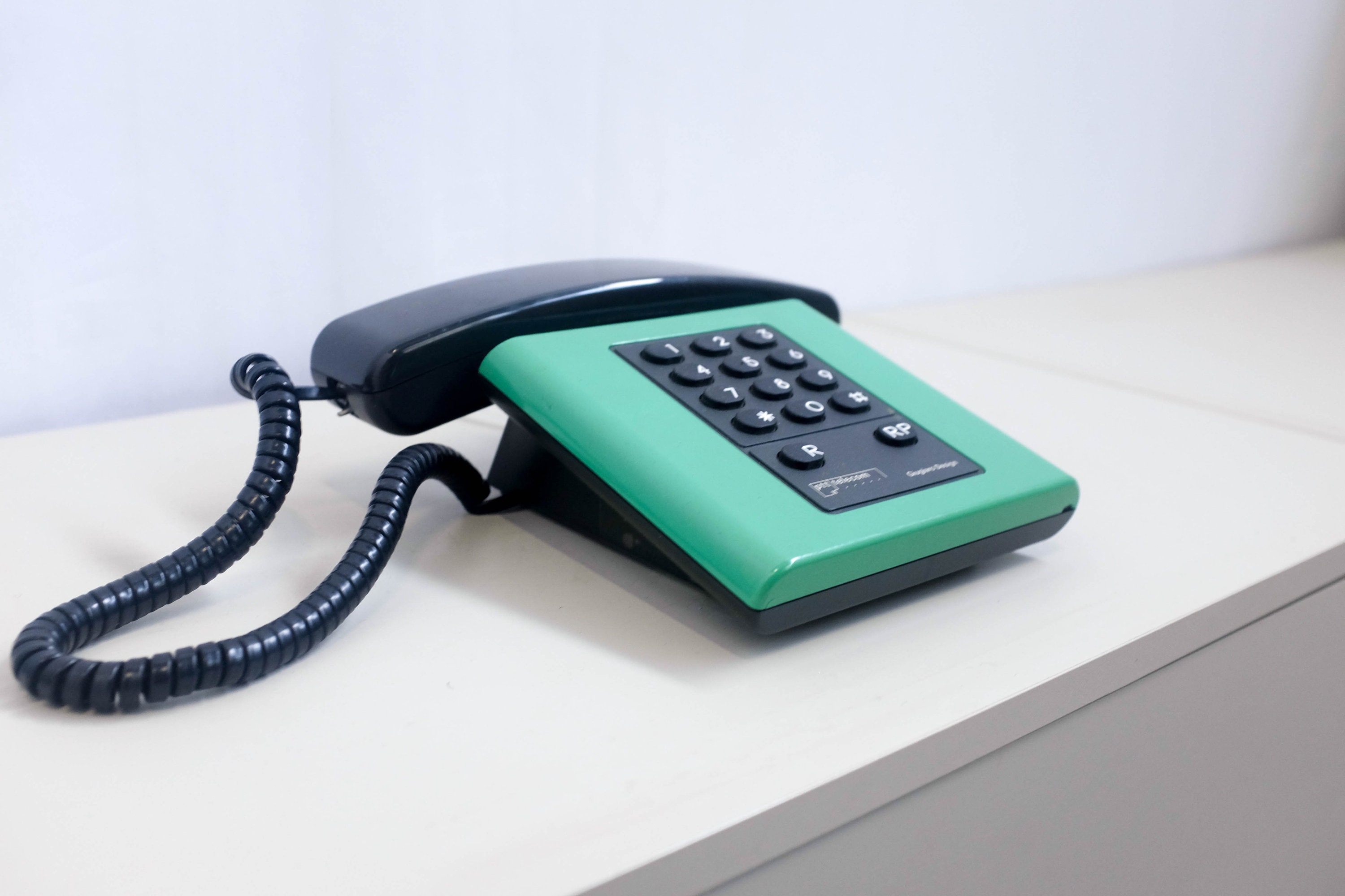 1990s Ptt Telecom, Green and Black, Italian Design, Phone, Giugiaro ...