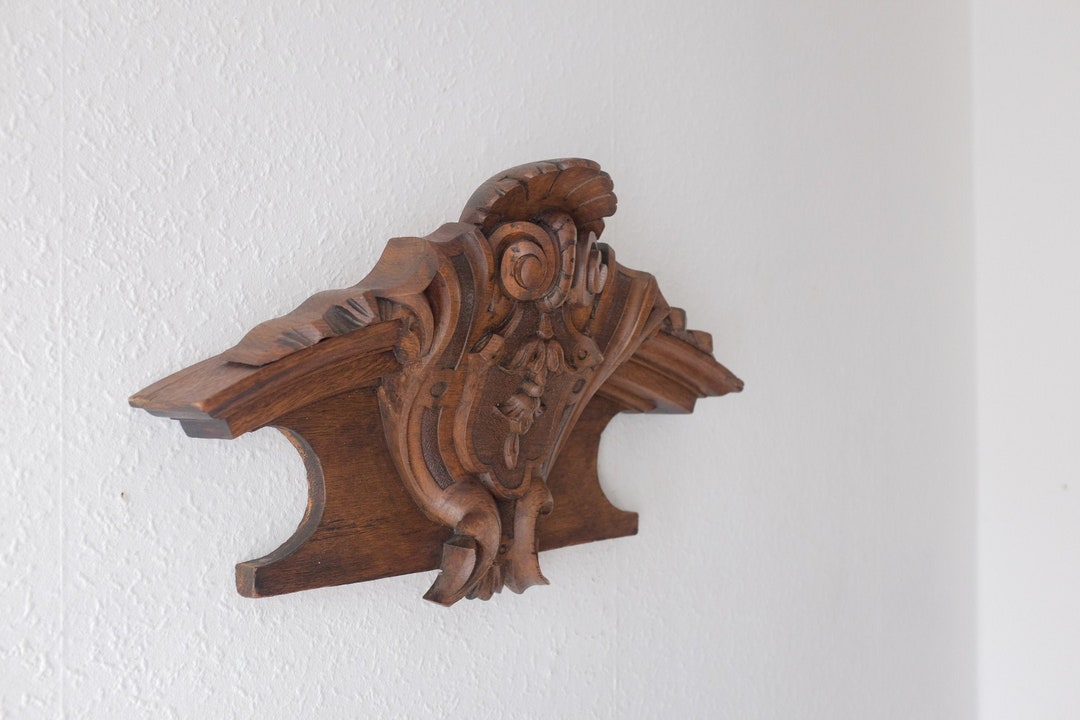 Antique Hand Carved Black Forest Pediment, Mantel Piece, - Etsy