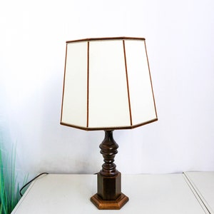 1960s Oak Wood Table Lamp, Very Rare Vintage Table Lamp 60s, Table Lamp ...